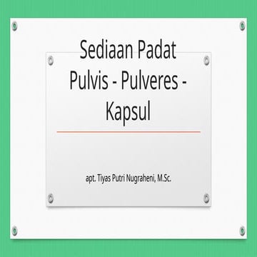 materi pulvis dan pulveres untuk SMKS Farmasi | PPT