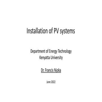 5. Installation PV Systems.pdf useful for pvs installation | PDF