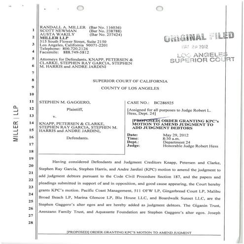 5 29-12 order granting kpc's motion to amend judgment to add judgment ...