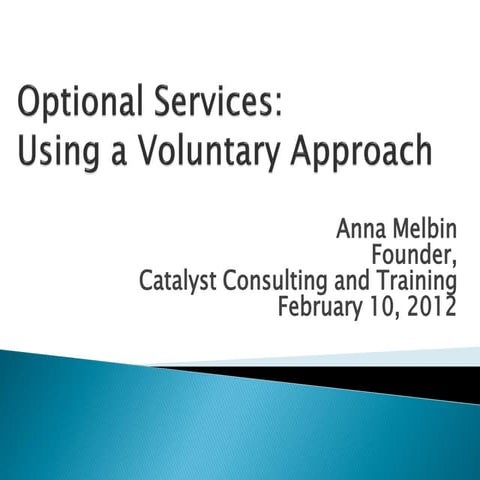5.2 Services Optional: Using a Voluntary Services Approach | PDF