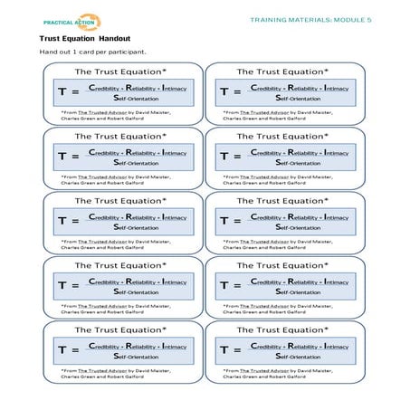 Step 5 Training Materials - Trust Equation Handout | PDF