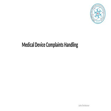 Complaints Handling food and drug administration requirement | PPTX