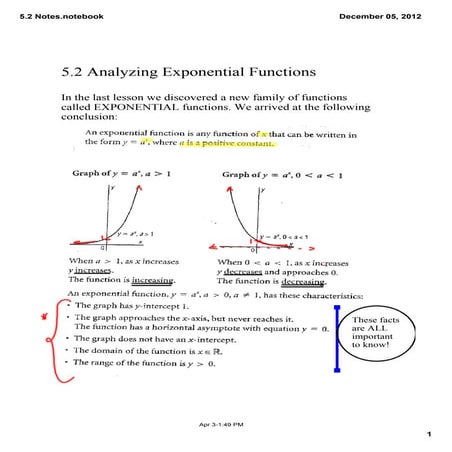 5.2 sketch graphs of exponential functions | PDF