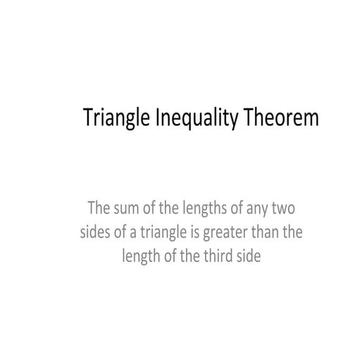 5 2 triangle inequality theorem | PPT