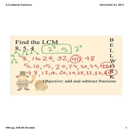 Operations with Fractions | KEY