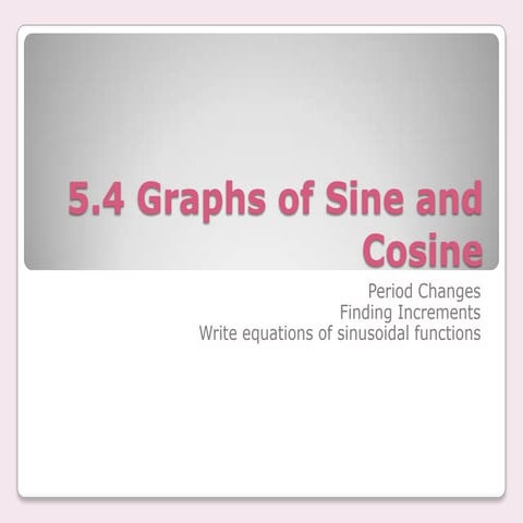 5.4.2 the graphs of sine and cosine | PPTX