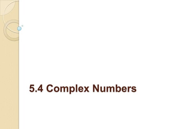 Complex Numbers | PPTX | Physics | Science