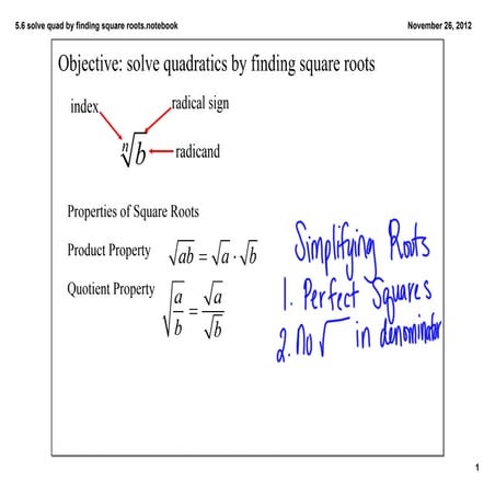 5.6 solving quadratics by square roots | PDF | Physics | Science