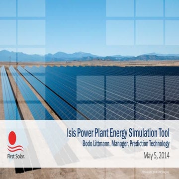 2014 PV Performance Modeling Workshop: Isis Power Plant Energy ...