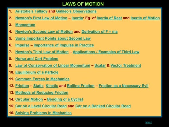 force and laws of motion class 9 | PPT