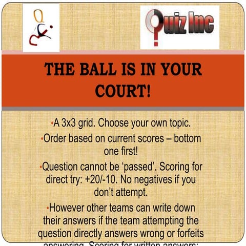 The Quizzitch Cup Finale 2014 - The Ball's in Your Court! (with answers ...