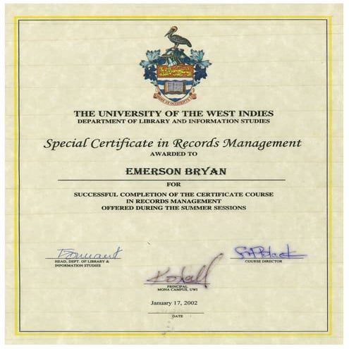 University Certificate: Records Management | PDF
