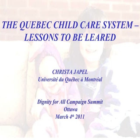 Christa Japel, UQAM presentation to DfA Summit | PPT