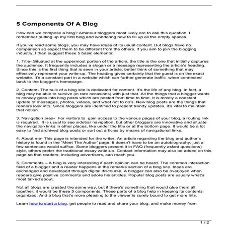 5 Components Of A Blog | PDF