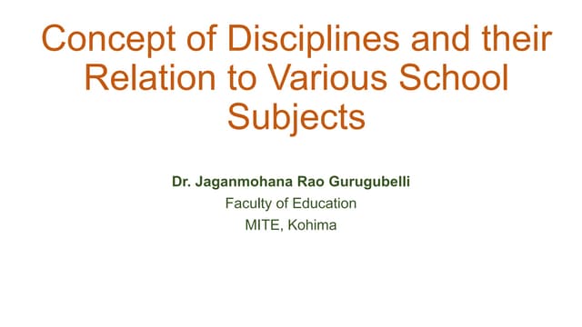 Unit I understanding disciplines and subjects | PPTX