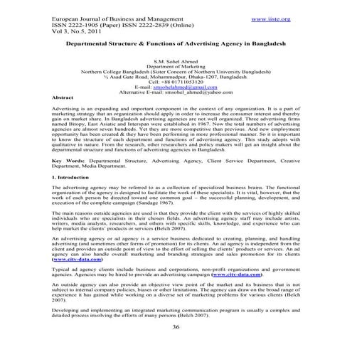 5.departmental structure -36-42 | PDF | Advertising Industry | Industries