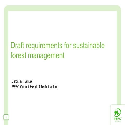 Draft Requirements for Sustainable Forest Management | PPT