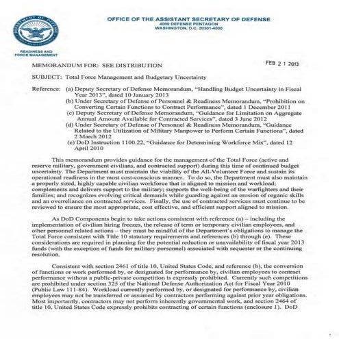 5 feb 21, 2013 dod memo | PDF