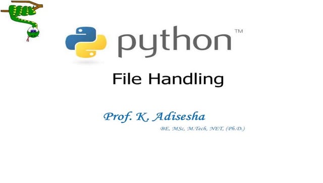Data file handling in python introduction,opening & closing files | PPT