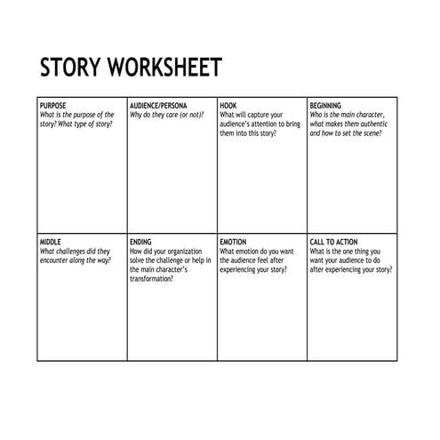 Storytelling Worksheet | PDF