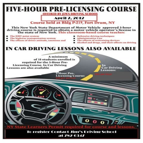 5 hour driving course schedule 7 apr 12 | PDF