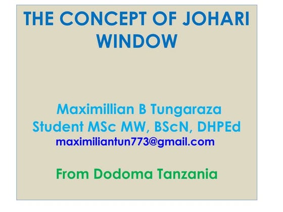 Johari Window - A model to give and receive information about yourself ...