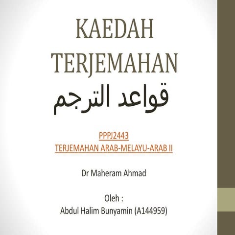 5 kaedah terjemahan | PPT