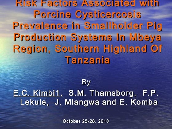 Co-infection of pigs with Taenia solium cysticercosis and ...