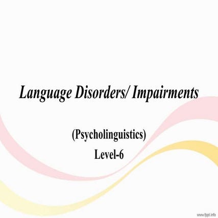 Language disorders | PPT