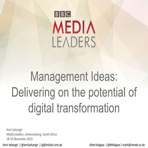 Management Ideas for a Digital Media Enterprise - BBC Media Leaders ...