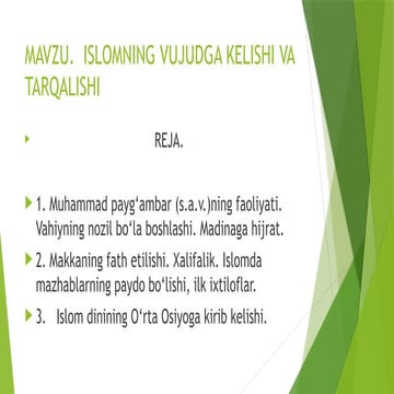 Dinshunoslik fanida islom dini 5-mavzu (1).pptx