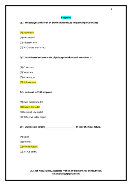 MCQs on Chemistry of Lipids | PDF