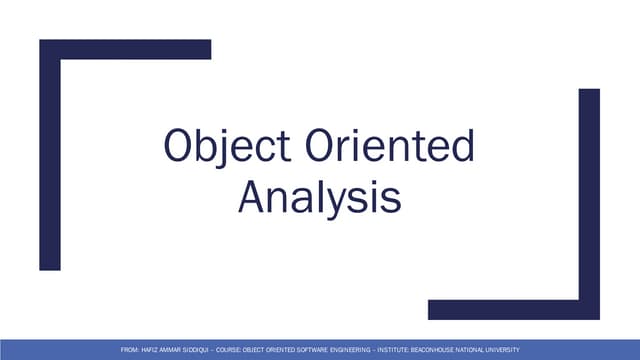 5 Object Oriented Analysis Object Oriented Software Engineering Bnu Spring 2017 Ppt 5071