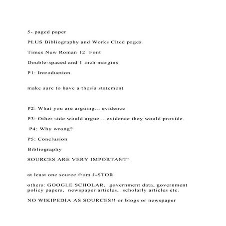 5- paged paperPLUS Bibliography and Works Cited pagesTimes | PDF