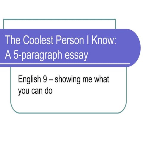 5 Paragraph Essay Construction | PPT