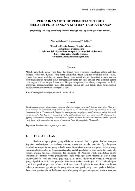 PETA - PETA KERJA (Industrial Engineering) | PPTX