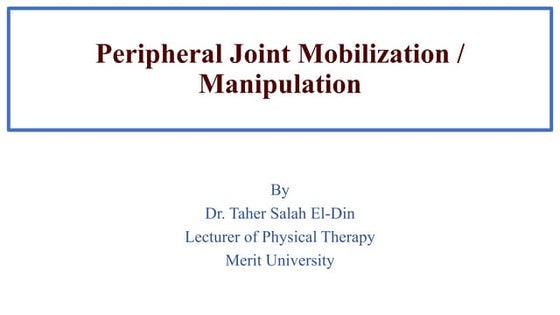 Introduction to Lumbar Spine Mobilisation - Maitland & Mulligan ...