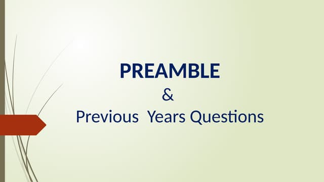 Preamble | PPTX