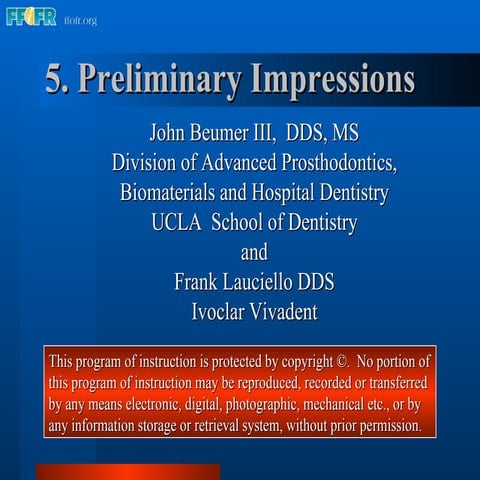 5.preliminary impressions | PPT