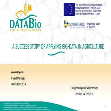 A success story of applying big data in agriculture | PDF