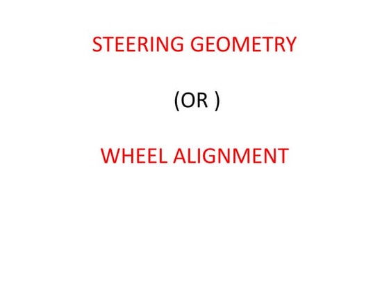 Steering geometry 8 | PPTX