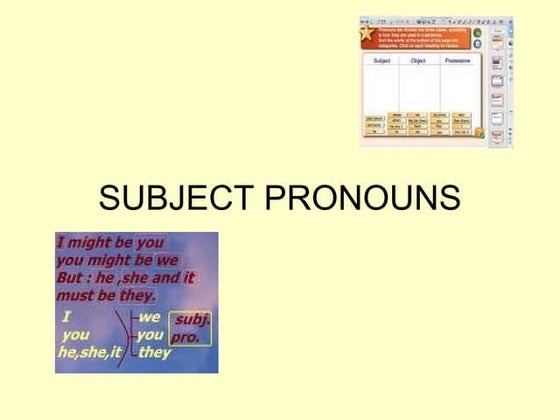 Subject Pronouns Ppt ESL Object Pronouns Interactive Game (teacher