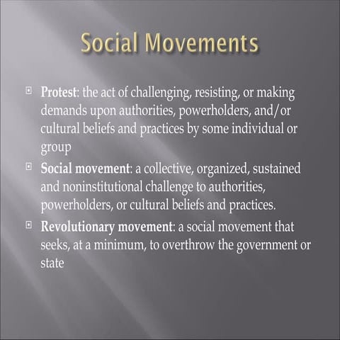 Lectures on social movements grade 12 students | PPT