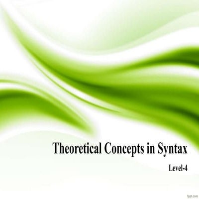 Theoretical Concepts In Syntax Pptx Programming Languages Computing 0995