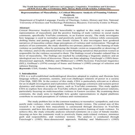 Representations of Masculinity: A Critical Discourse Analysis of ...