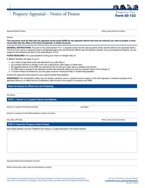 Property Tax Protest Form | PDF