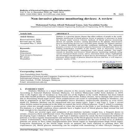 Non-invasive glucose monitoring devices: A review | PDF
