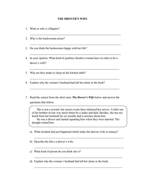 Drover's wife 1 | PPTX