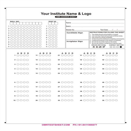 50 questions-omr-sheet | PDF