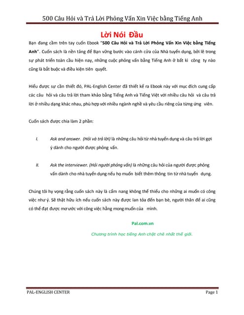 Giới thiệu bản thân khi phỏng vấn tiếng | PPT